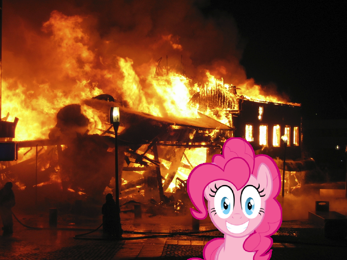#96776 - safe, derpibooru import, pinkie pie, pony, disaster girl, fire ...