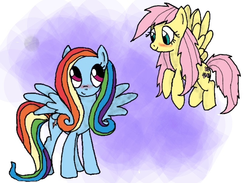 #261300 - safe, artist:lonelove, derpibooru import, fluttershy, rainbow dash, 30 day otp ...