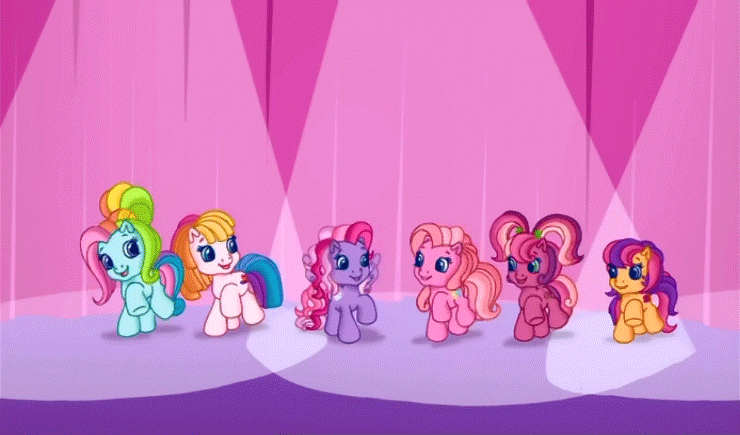 #2157684 - animated, cheerilee (g3), dancing, derpibooru import, g3.5, pinkie pie (g3), rainbow ...