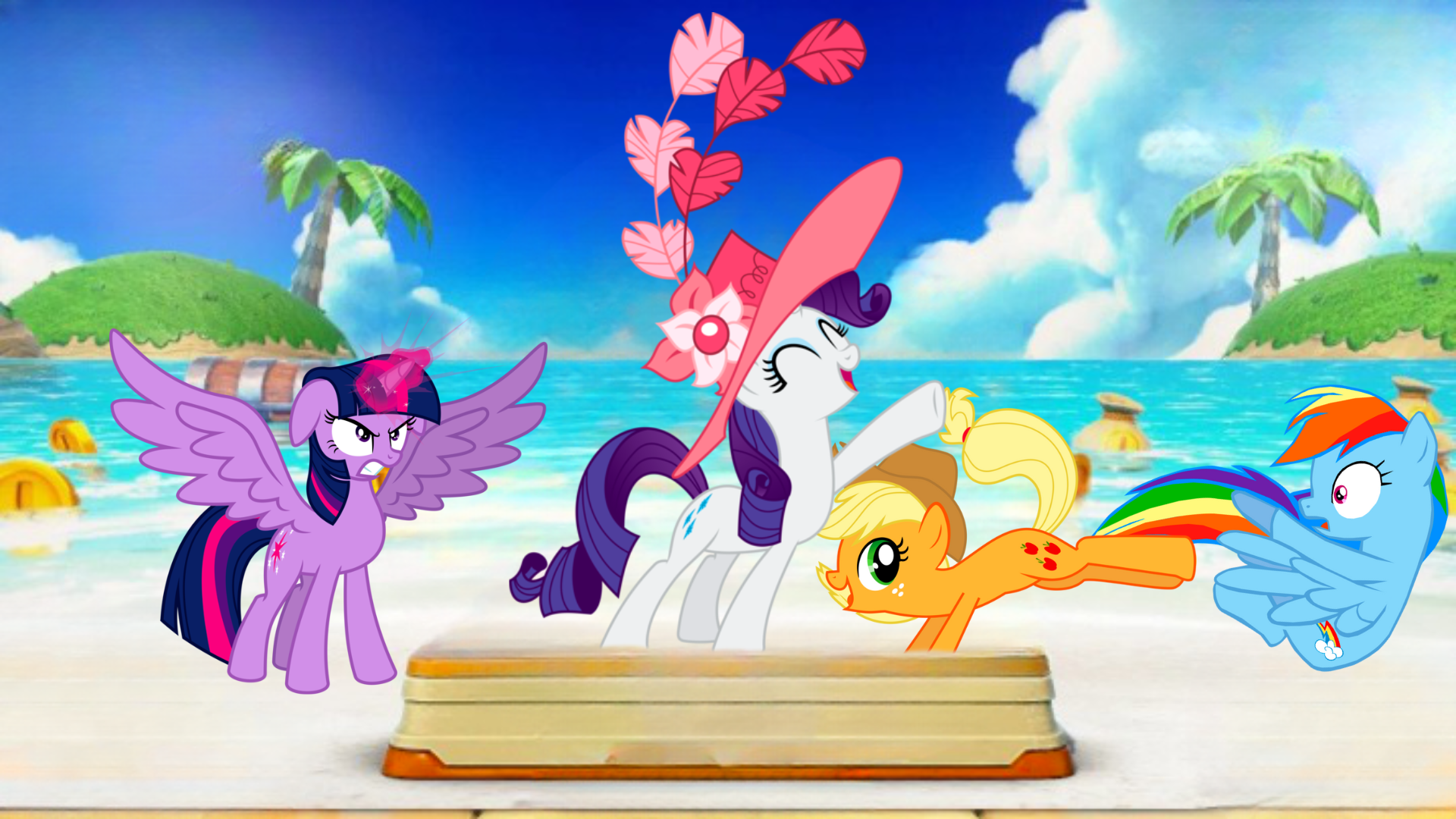 #3090338 - safe, artist:kysoncat, derpibooru import, applejack, rainbow dash, rarity, twilight ...