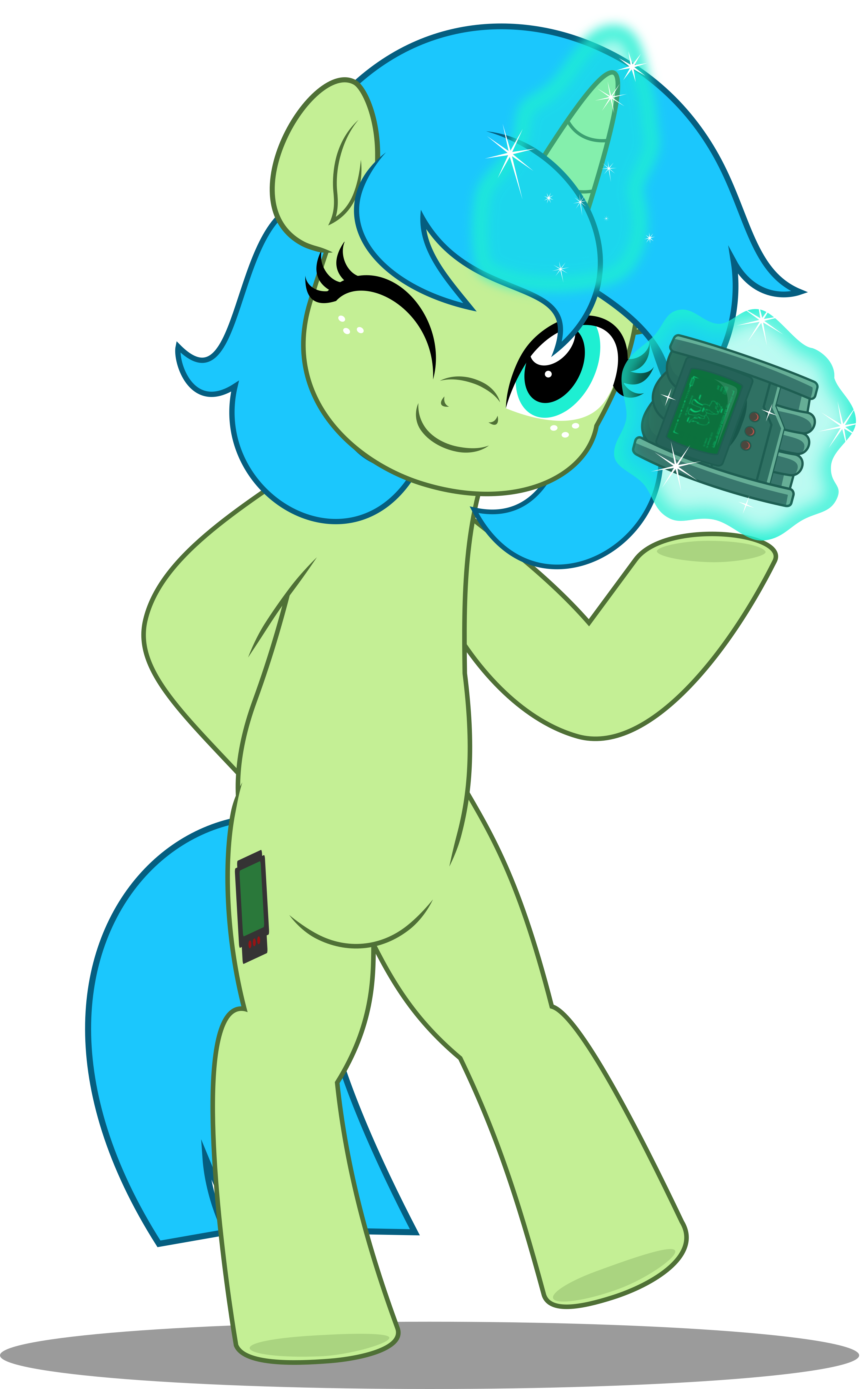 #3139157 - safe, artist:jhayarr23, derpibooru import, oc, oc:littlepip, unicorn, fallout ...