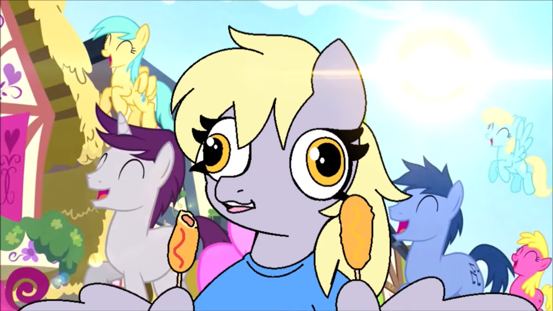 #3404375 - safe, artist:tamers12345, derpibooru import, blues, cherry berry, derpy hooves ...