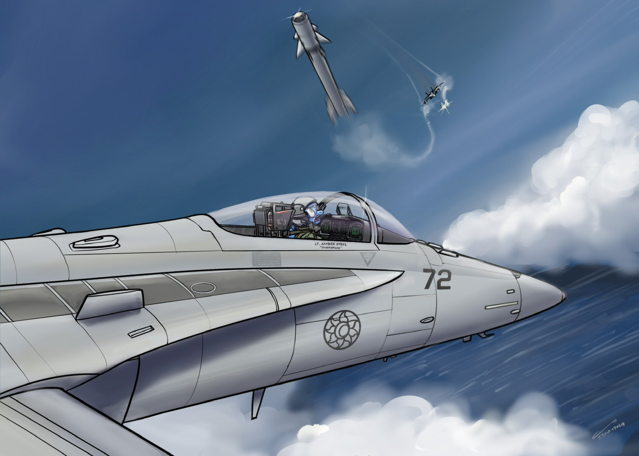 #3237078 - safe, artist:buckweiser, oc, oc:amber steel, pony, dogfight ...