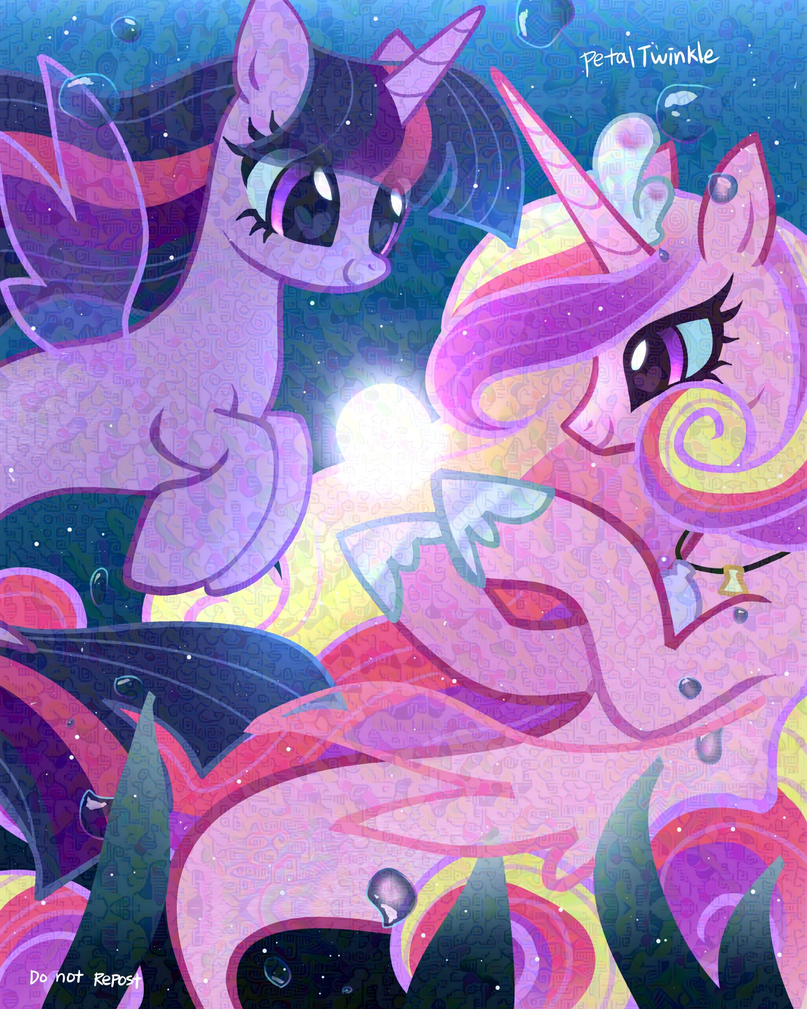 #3463216 - safe, artist:petaltwinkle, derpibooru import, princess cadance, twilight sparkle ...