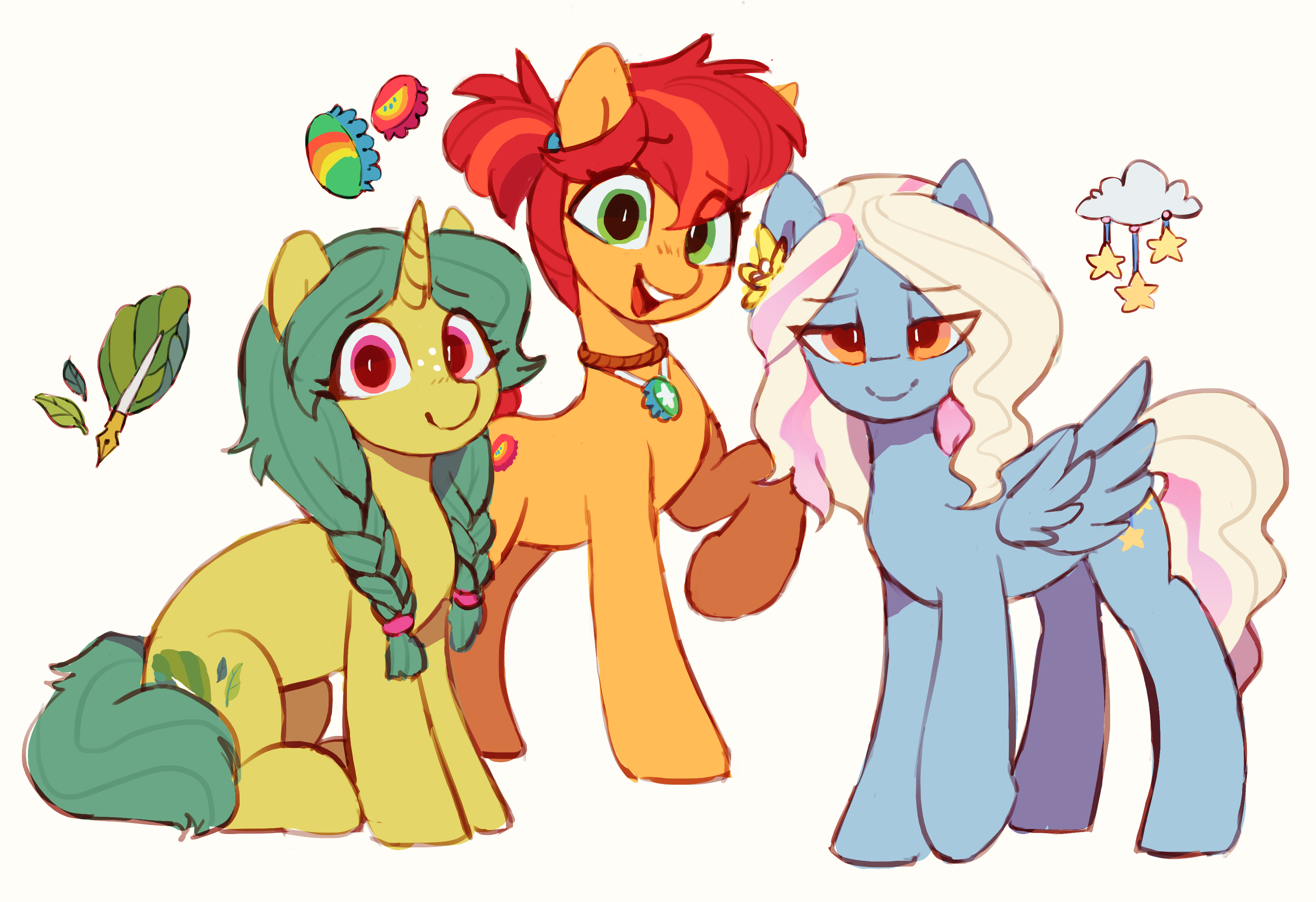 #3463474 - safe, artist:orchidpony, derpibooru import, oc, oc:chip, oc:fiddleleaf, oc:pompom ...