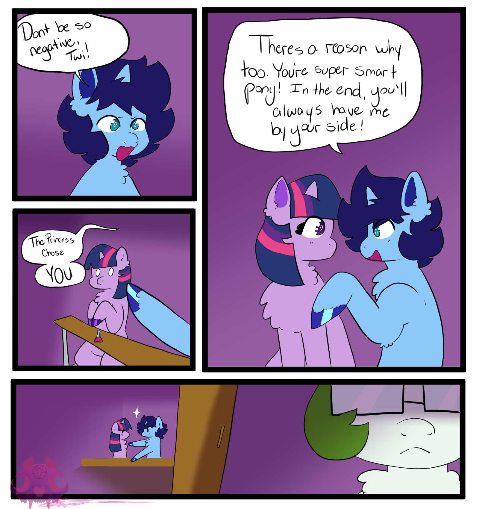 #3478886 - safe, artist:imp, derpibooru import, twilight sparkle, oc, oc:blue thunder, unicorn ...