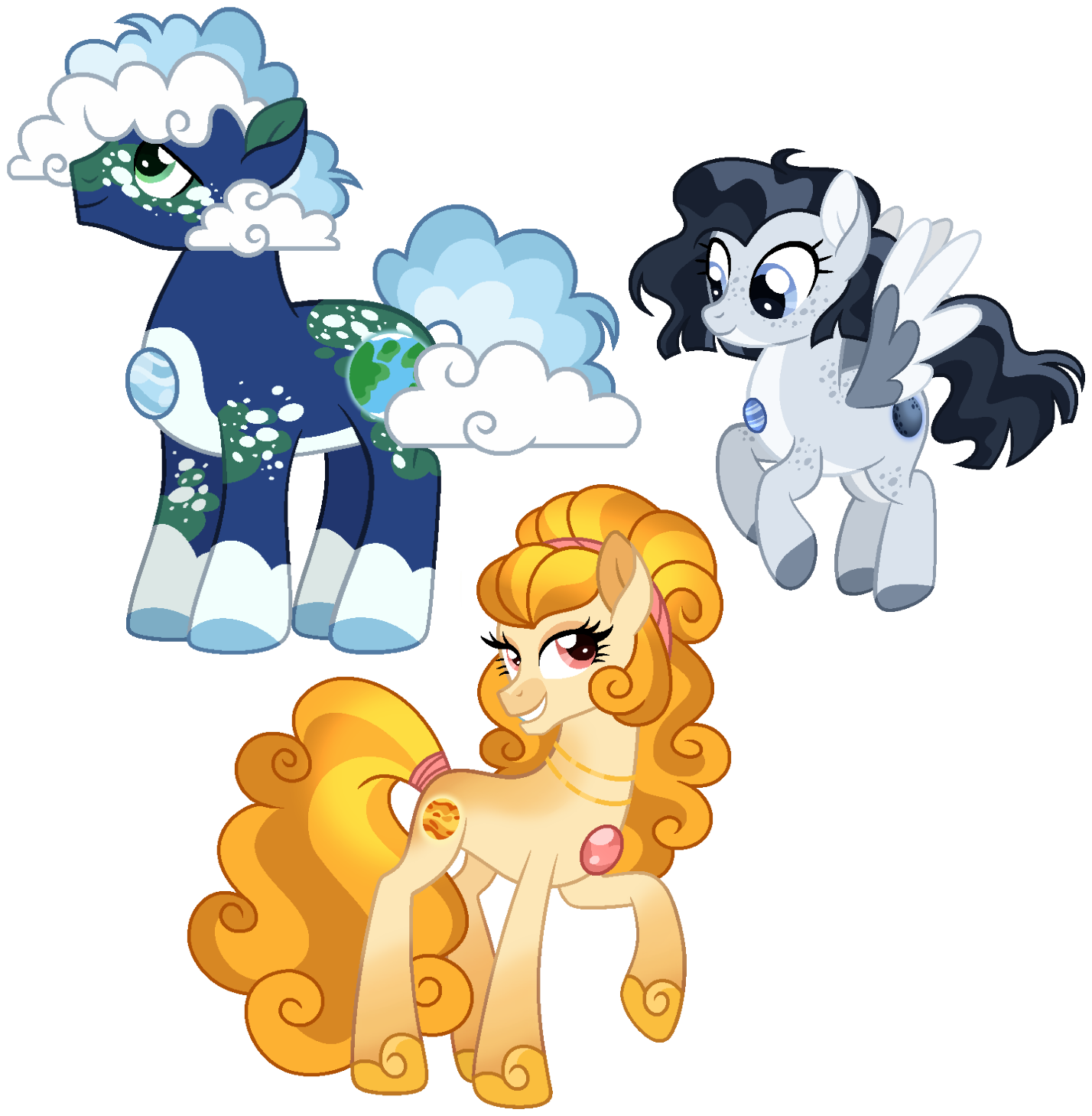 #3480150 - safe, artist:strawberry-spritz, derpibooru import, oc, oc:earth, oc:mercury, oc:venus ...