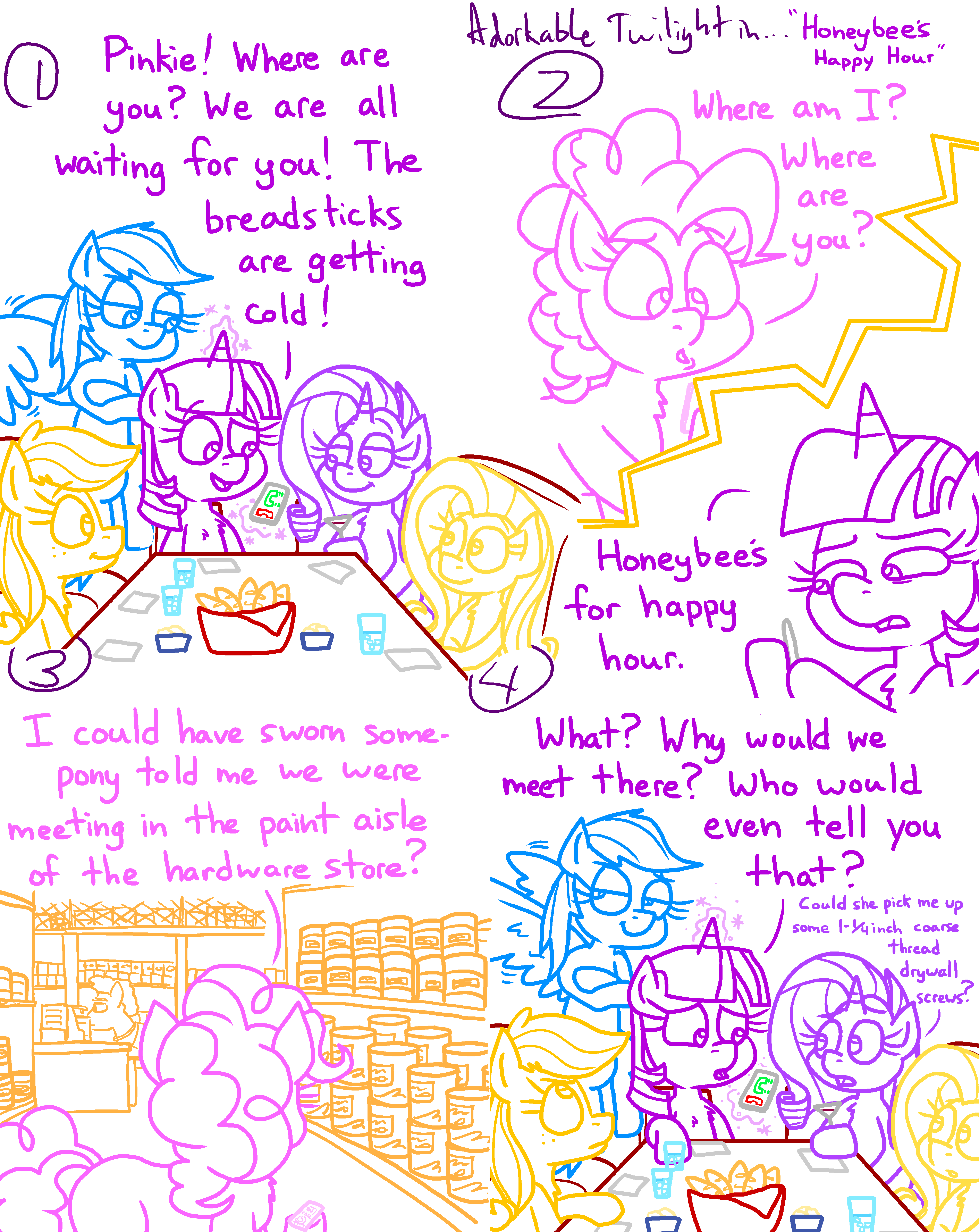 #3504211 - safe, artist:adorkabletwilightandfriends, derpibooru import, applejack, fluttershy ...