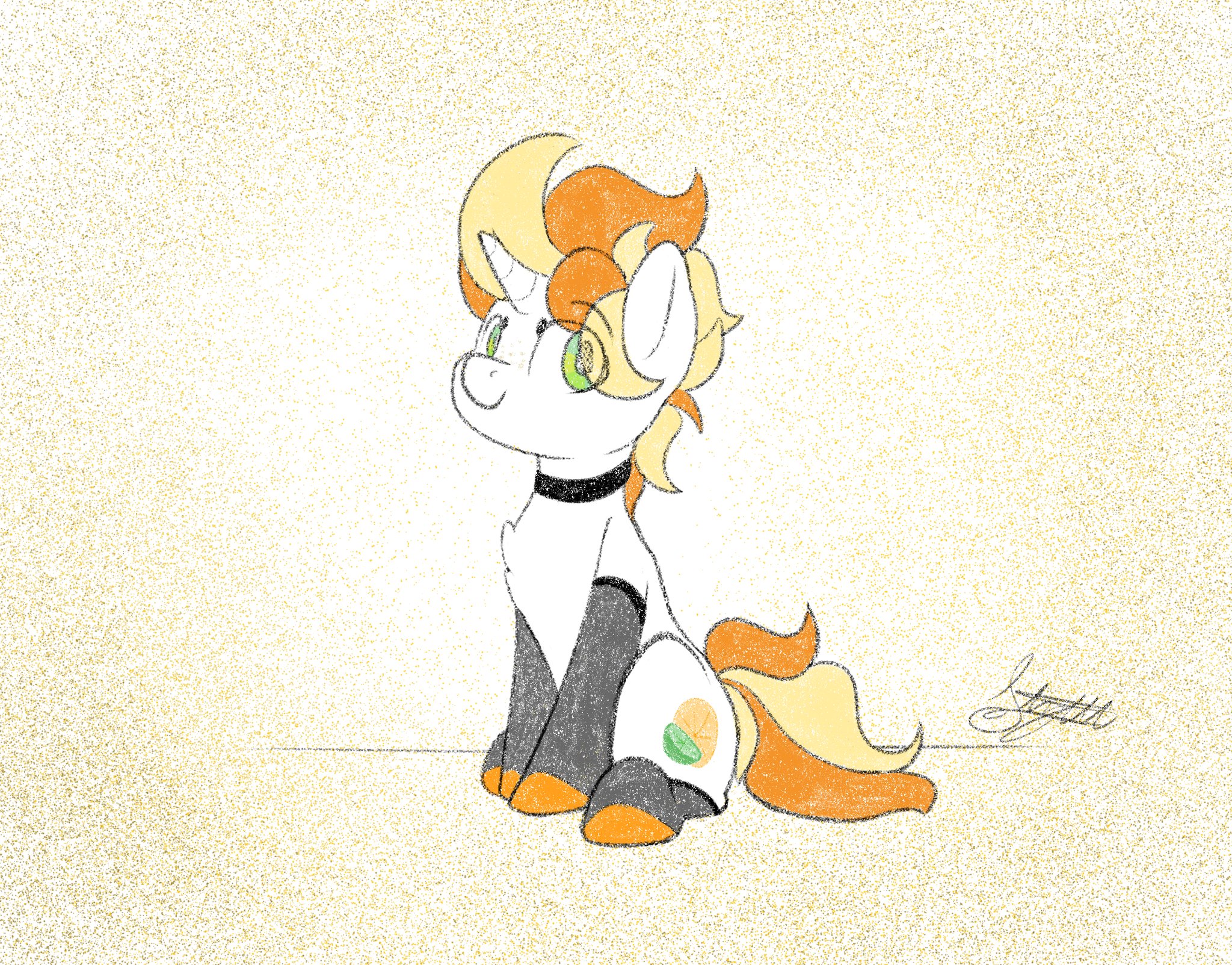 #3522793 - safe, artist:melodikpone, derpibooru import, oc, oc:citrus punch, unicorn, choker ...