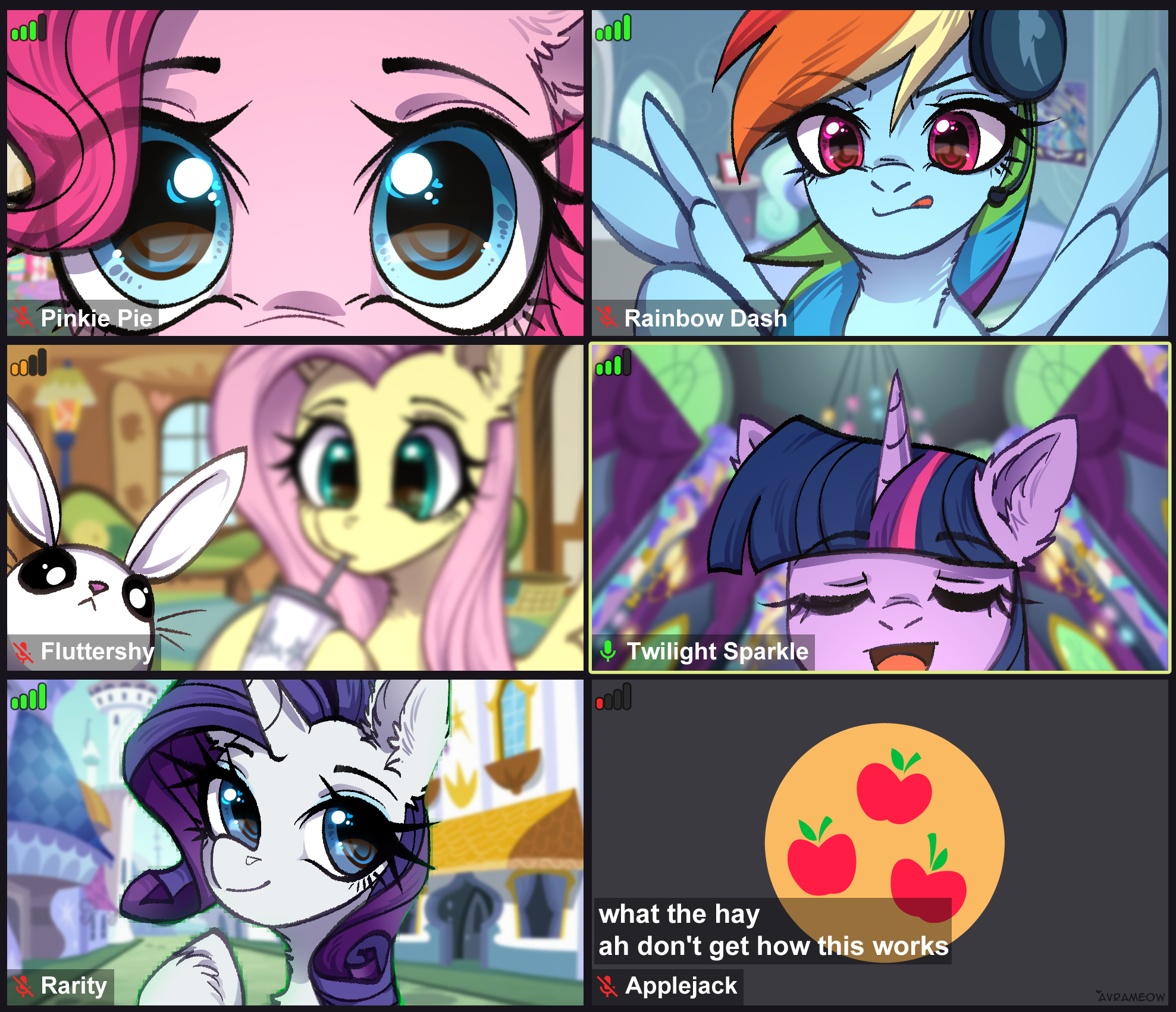 #3592512 - safe, artist:avrameow, derpibooru import, applejack, fluttershy, pinkie pie, rainbow ...