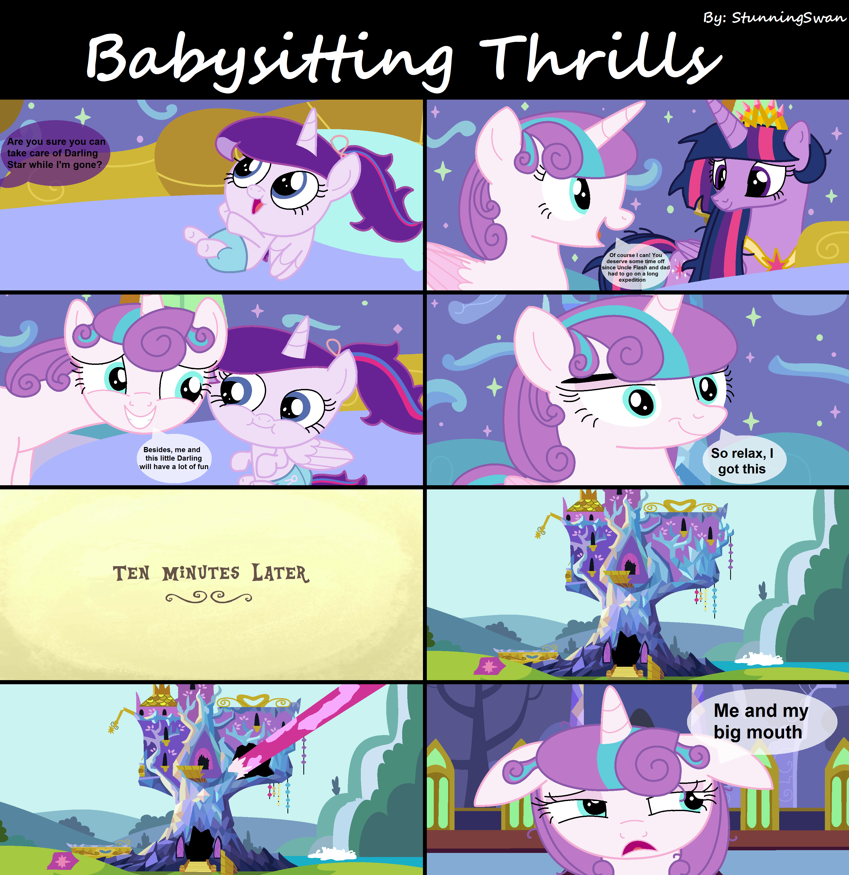 #3606352 - safe, artist:stunningswan, derpibooru import, princess flurry heart, twilight sparkle ...