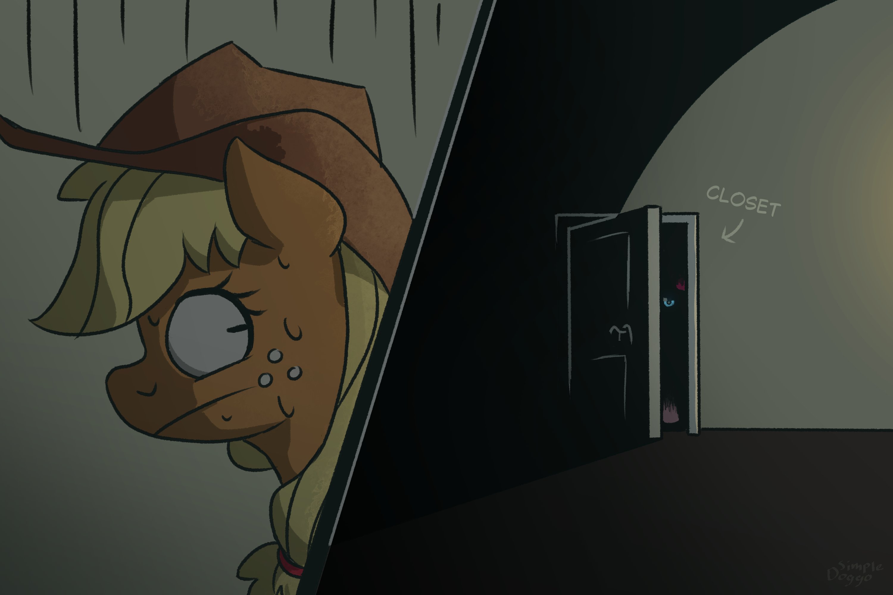 #3613015 - safe, artist:simpledoggo, derpibooru import, applejack, pinkie pie, earth pony, pony ...