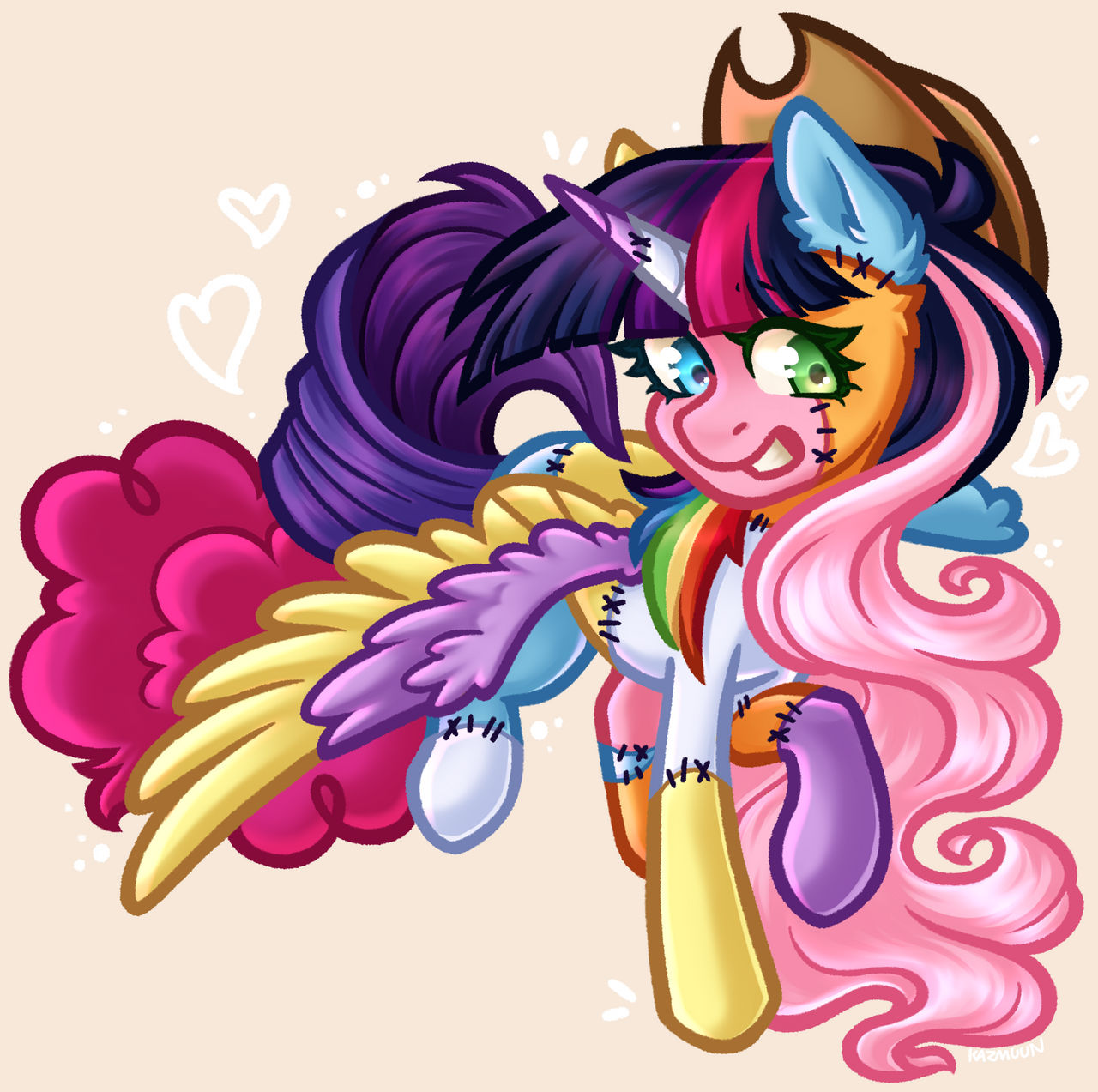 #3604158 - safe, artist:kazmuun, derpibooru import, applejack, fluttershy, pinkie pie, rainbow ...